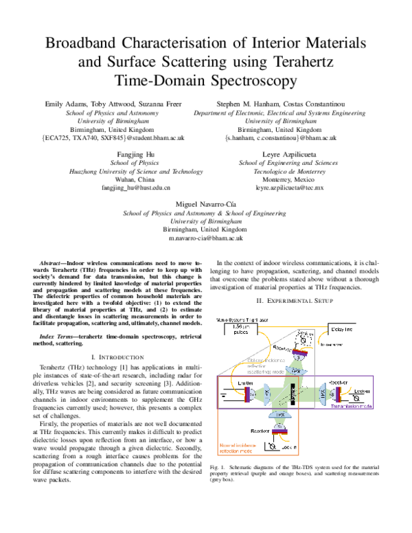 (PDF) Broadband Characterisation of Interior Materials and Surface ...