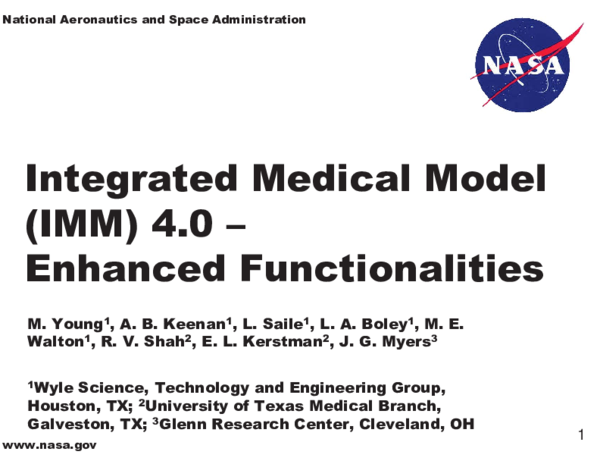 (PDF) Integrated Medical Model (IMM) 4.0 Enhanced Functionalities