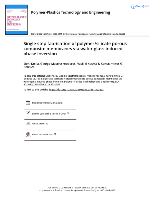 (PDF) Single step fabrication of polymer/silicate porous composite ...