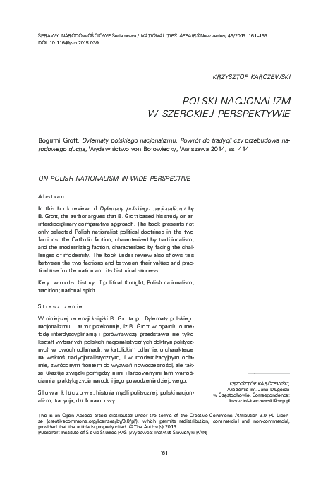 (PDF) Polski nacjonalizm w szerokiej perspektywie