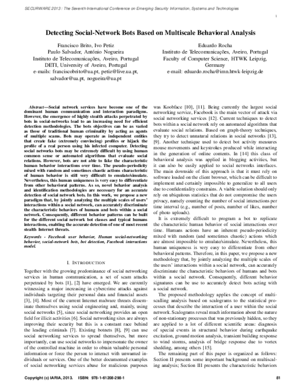 Pdf Multiscale Behavioral Analysis For Detecting Social Network Bots