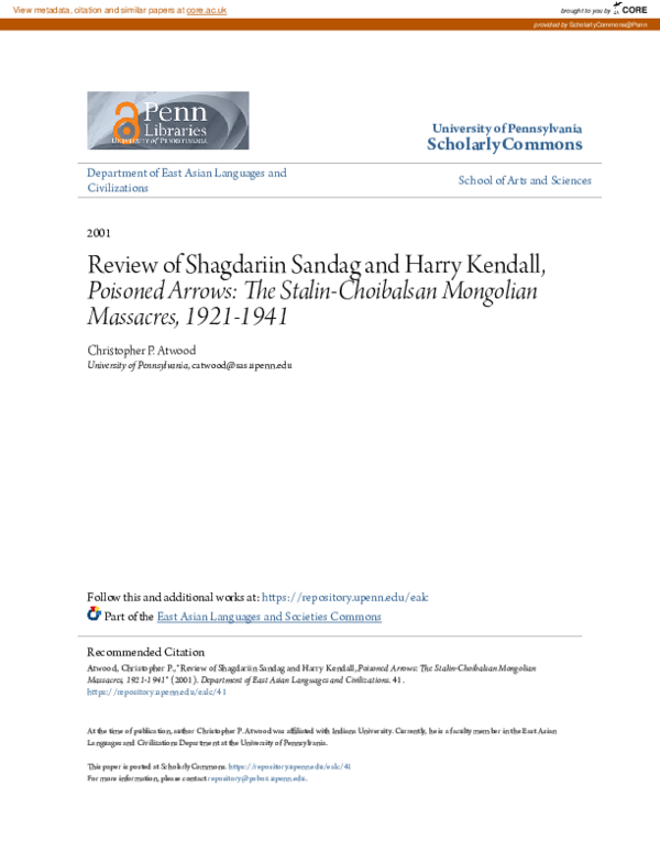 (PDF) Review of Shagdariin Sandag and Harry Kendall, \u3cem\u3ePoisoned ...