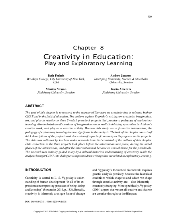 (PDF) Creativity in Education