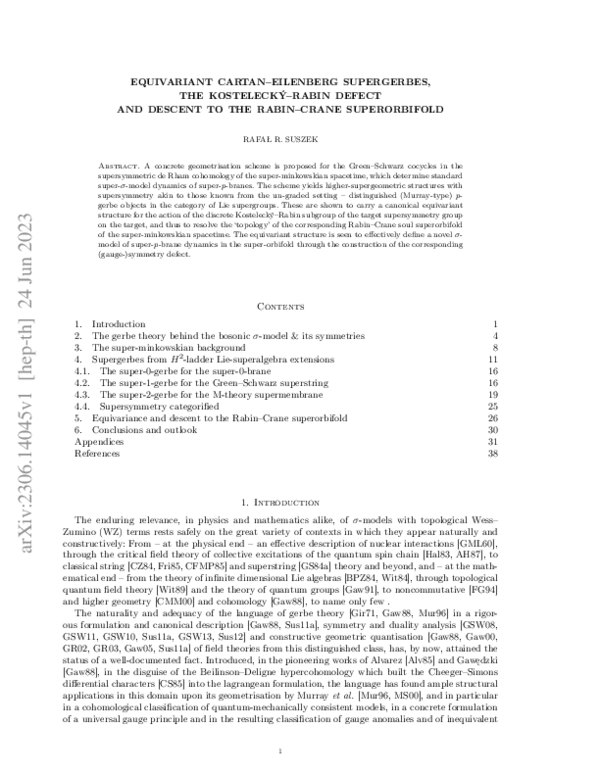 (PDF) Equivariant Cartan-Eilenberg supergerbes, the Kosteleck\'y-Rabin ...