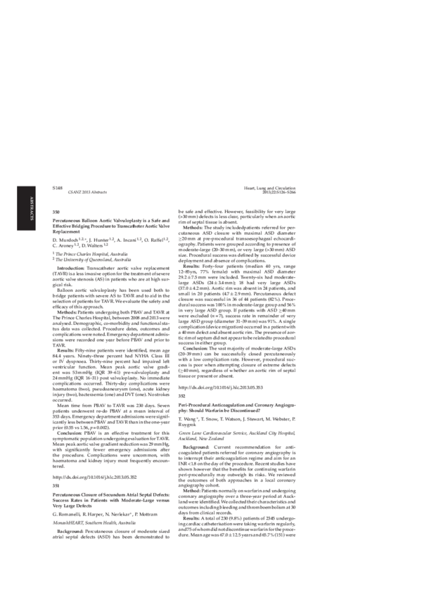 Percutaneous Balloon Aortic Valvuloplasty is a Safe and Effective ...