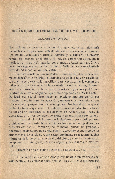 (PDF) Costa Rica Colonial. La tierra y el hombre
