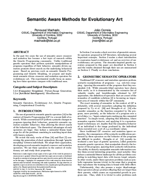 (PDF) Semantic aware methods for evolutionary art