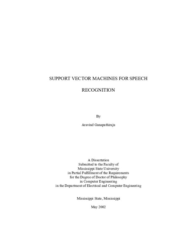 (PDF) Support vector machines for speech recognition
