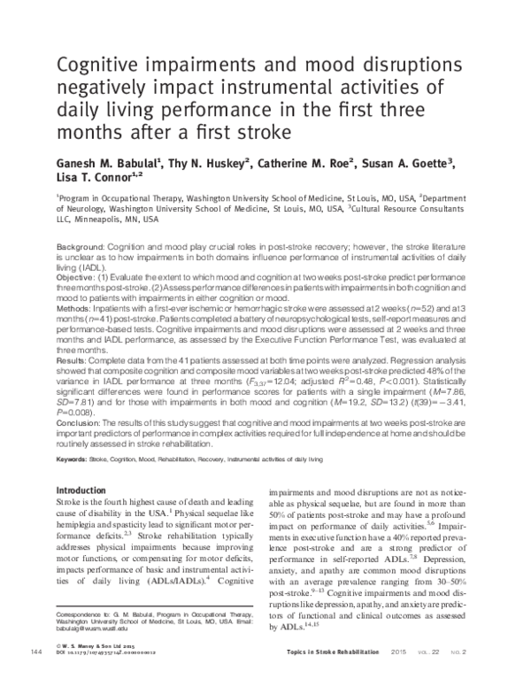 (PDF) Cognitive impairments and mood disruptions negatively impact ...