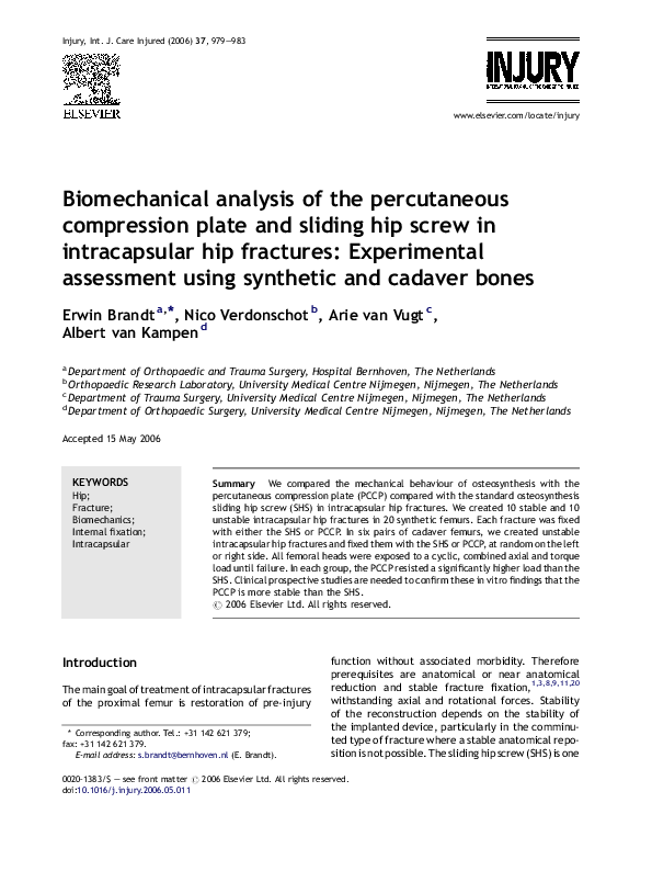 (PDF) Biomechanical analysis of the percutaneous compression plate and sliding hip screw in ...