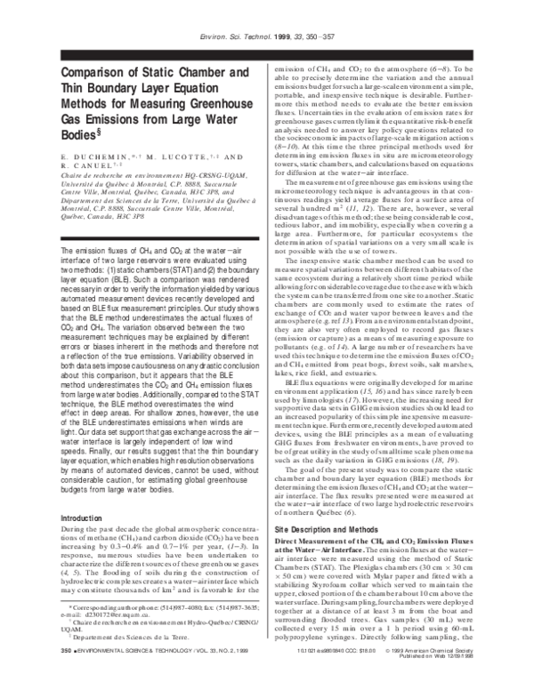 (PDF) Comparison of Static Chamber and Thin Boundary Layer Equation ...