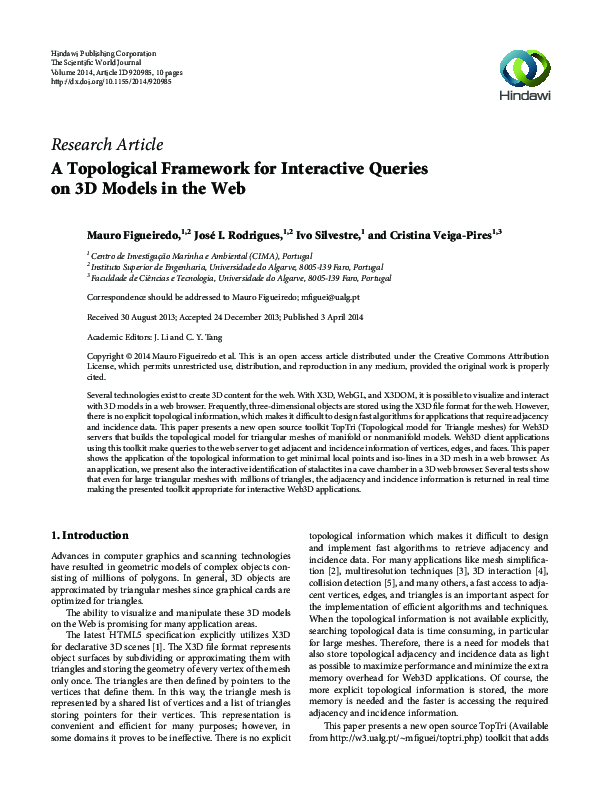 Pdf A Topological Framework For Interactive Queries On 3d Models In The Web