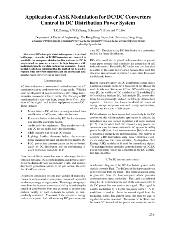(PDF) Application of ASK modulation for DC/DC converters control in DC ...