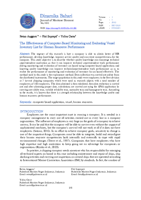 (PDF) The Effectiveness of Computer-Based Monitoring and Evaluating ...
