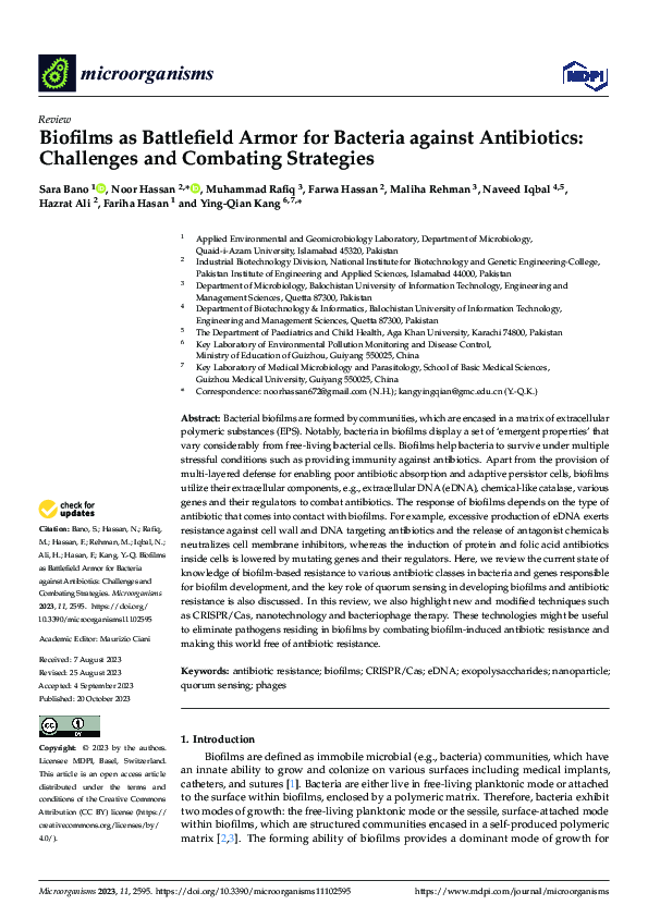 (PDF) Biofilms as Battlefield Armor for Bacteria against Antibiotics ...