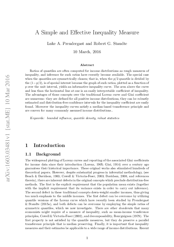 (PDF) A Simple and Effective Inequality Measure