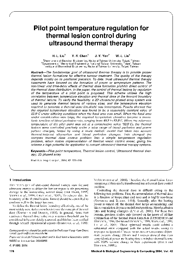 (PDF) Pilot point temperature regulation for thermal lesion control ...