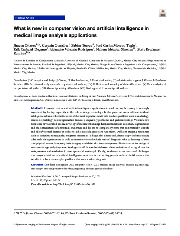 (PDF) What is new in computer vision and artificial intelligence in medical image analysis ...