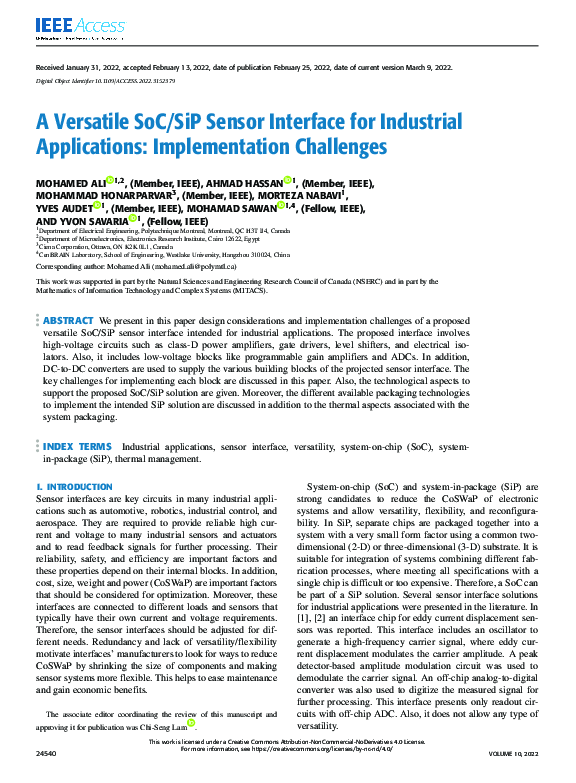 (PDF) A Versatile SoC/SiP Sensor Interface for Industrial Applications: Implementation ...
