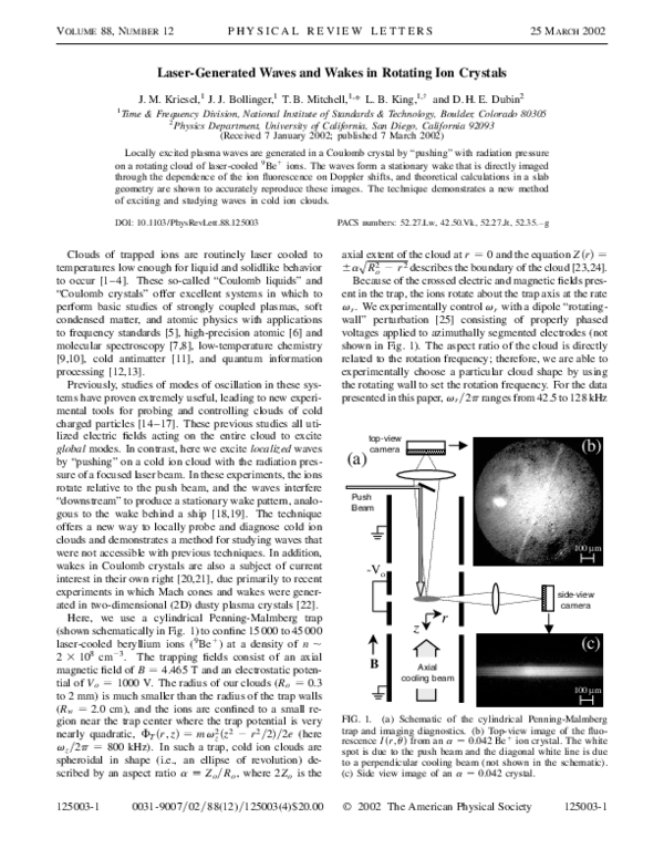 (PDF) Laser-Generated Waves and Wakes in Rotating Ion Crystals