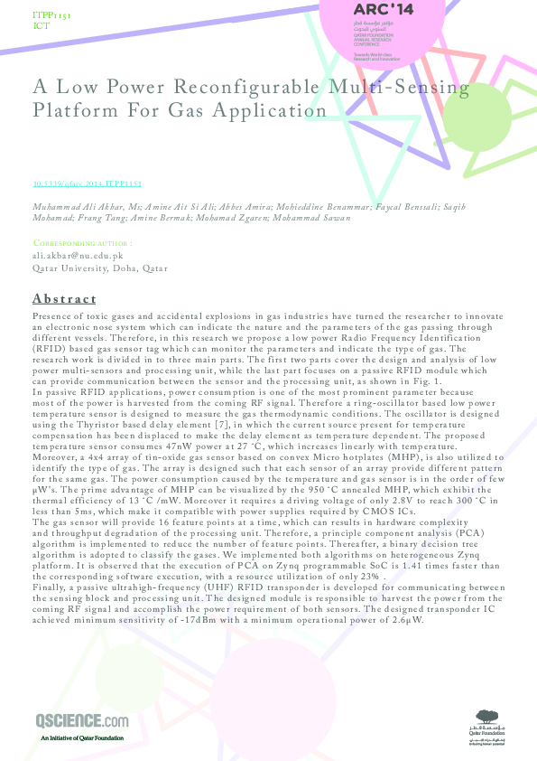 (PDF) A Low Power Reconfigurable Multi-sensing Platform For Gas ...