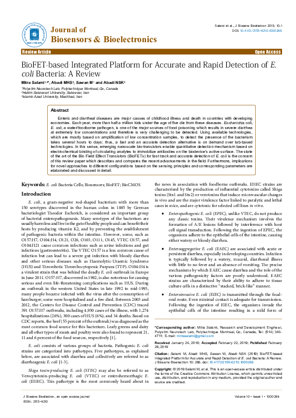 (PDF) BioFET-based Integrated Platform for Accurate and Rapid Detection ...