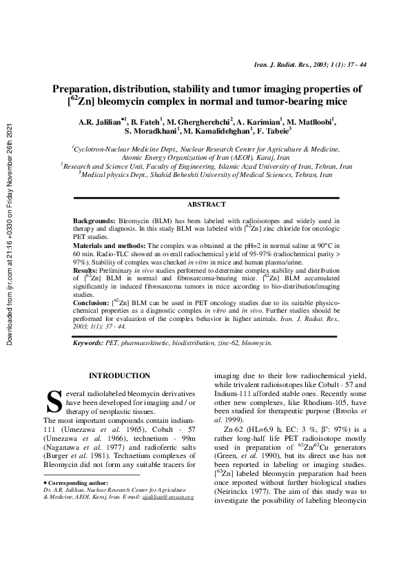 (PDF) Preparation, distribution, stability and tumor imaging properties ...