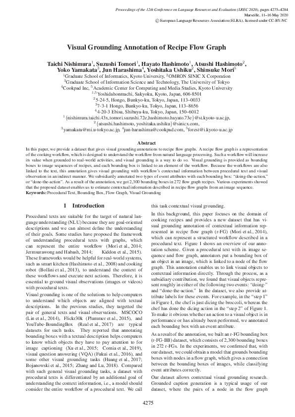 (PDF) Visual Grounding Annotation of Recipe Flow Graph