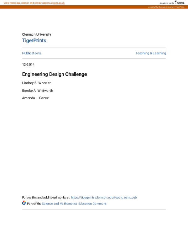 (PDF) Engineering Design Challenge