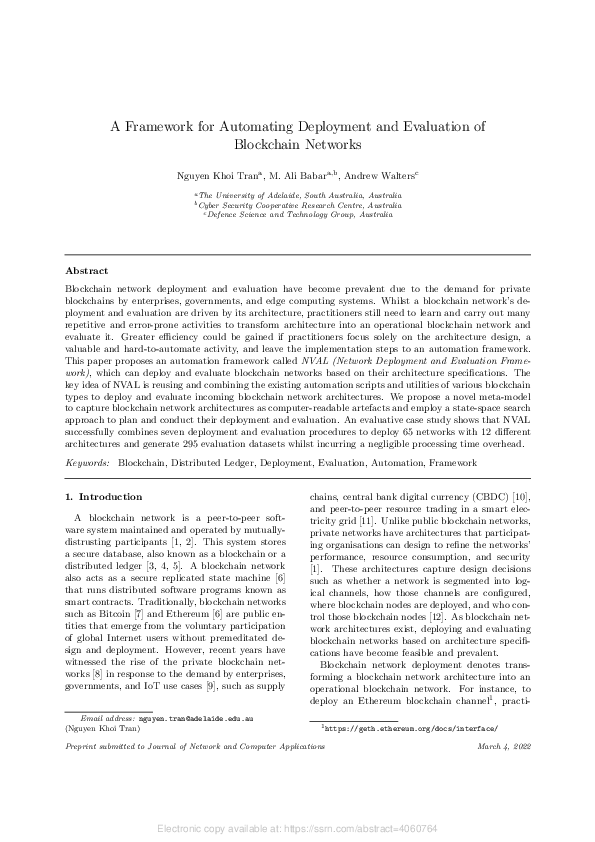 Pdf A Framework For Automating Deployment And Evaluation Of