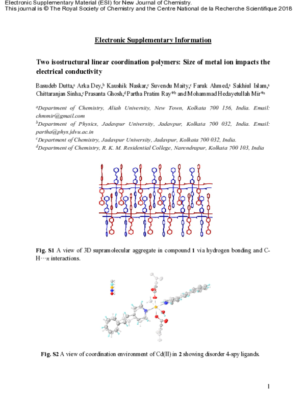 (PDF) Two isostructural linear coordination polymers: the size of the ...