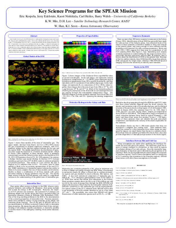 (PDF) Key Science Programs for the Spear Mission