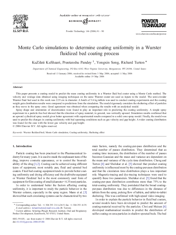 (PDF) Monte Carlo simulations to determine coating uniformity in a ...