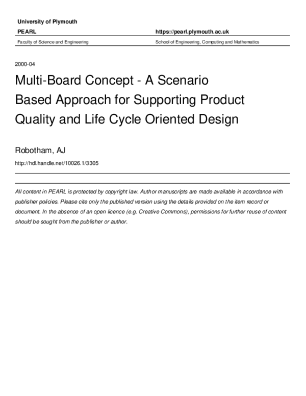 (PDF) Multi Board Concept - a Scenario Based Approach for Supporting ...