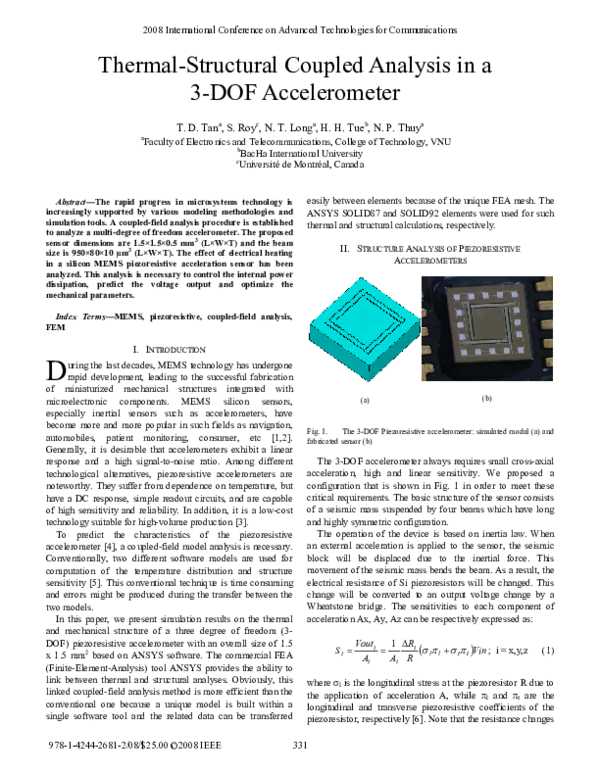 (PDF) Thermal-structural coupled analysis in a 3-DOF accelerometer