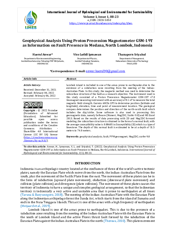 (PDF) Geophysical Analysis Using Proton Precession Magnetometer GSM-19T ...
