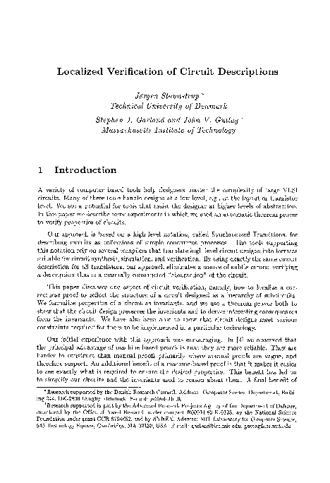 (PDF) Localized verification of circuit descriptions