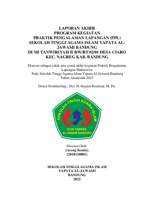 (PDF) LAPORAN PRAKTIK PENGALAMAN LAPANGAN (PPL)
