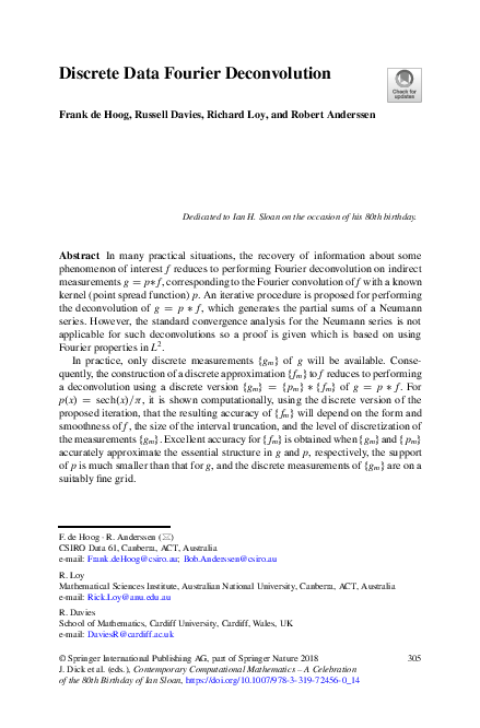 Pdf Discrete Data Fourier Deconvolution