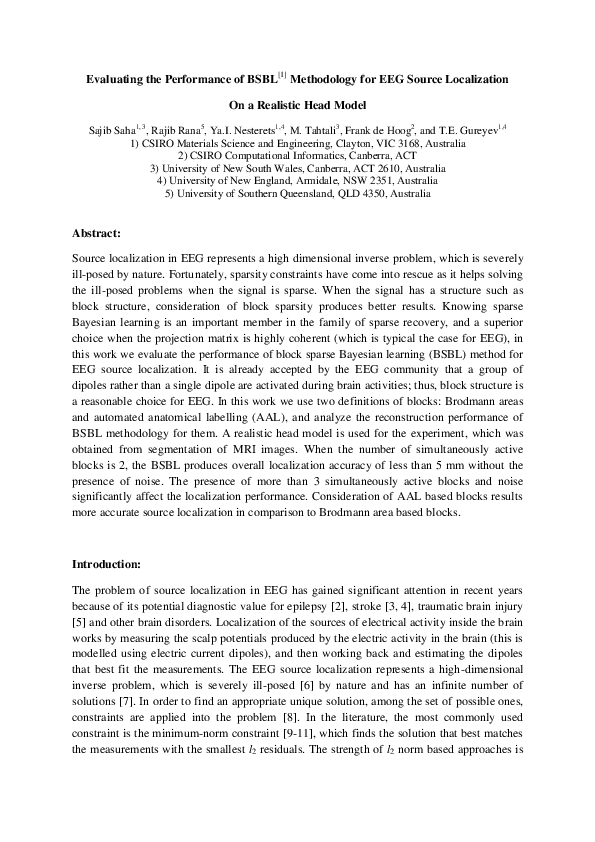 (PDF) Evaluating the performance of BSBL methodology for EEG source localization on a realistic ...
