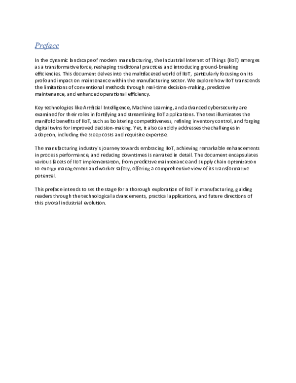 (DOC) Introduction of Manufacturing IIOT