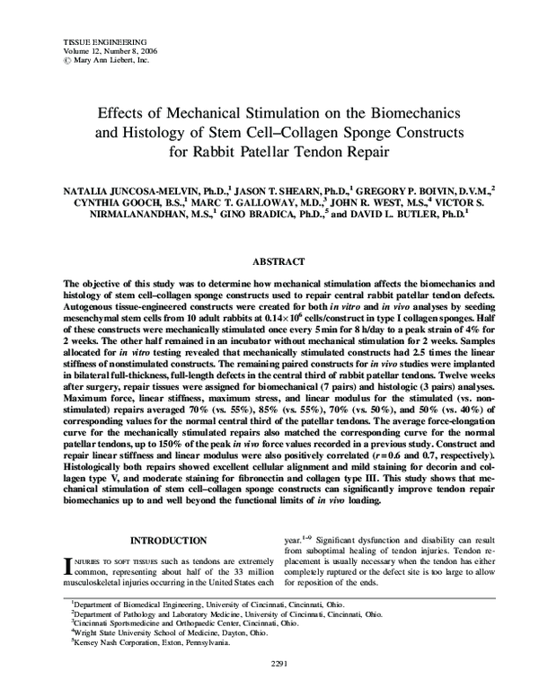 (PDF) Effects of mechanical stimulation on the biomechanics and ...