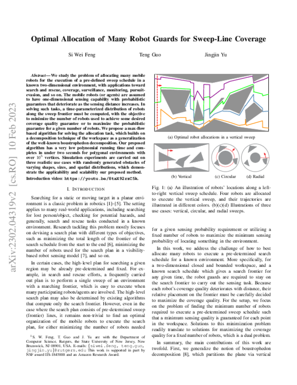 (PDF) Optimal Allocation of Many Robot Guards for Sweep-Line Coverage