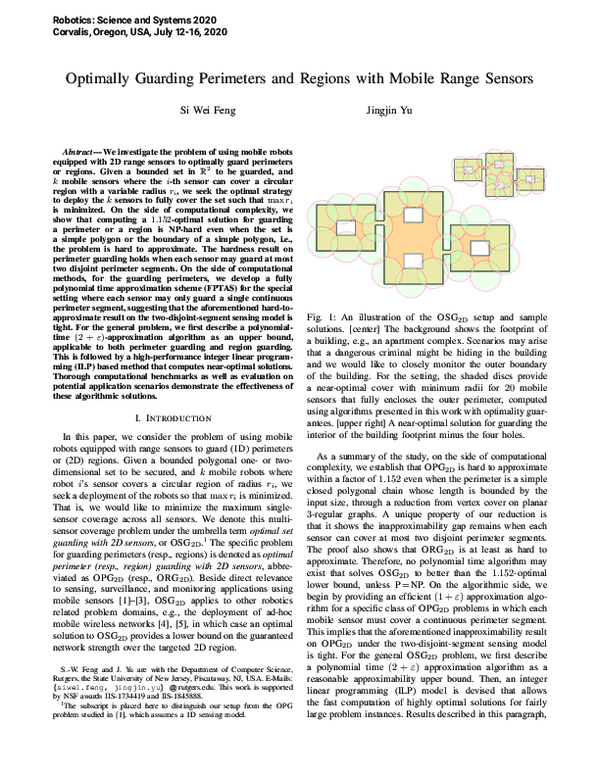 (PDF) Optimally Guarding Perimeters and Regions with Mobile Range Sensors