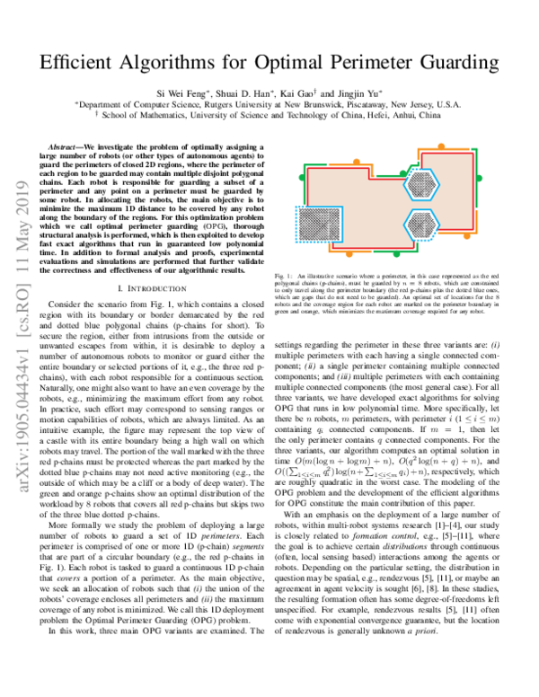 (PDF) Efficient Algorithms for Optimal Perimeter Guarding