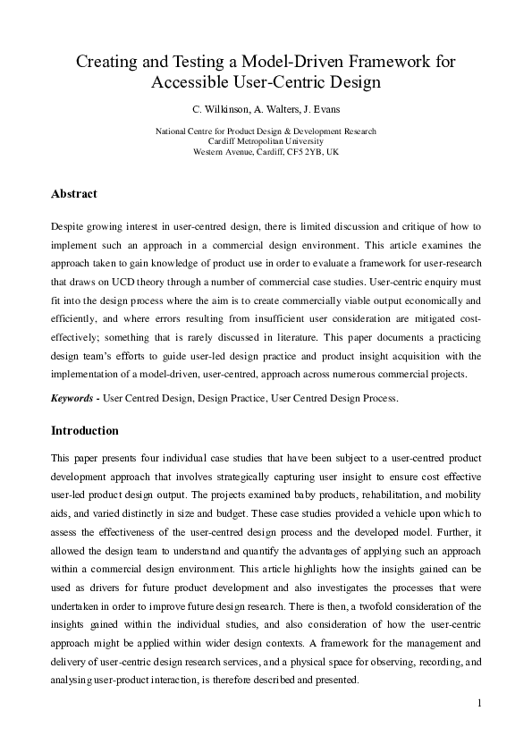 Pdf Creating And Testing A Model Driven Framework For Accessible User 8174