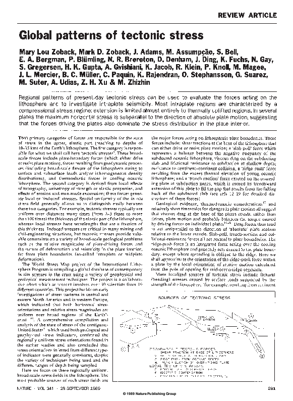 (PDF) Global patterns of tectonic stress