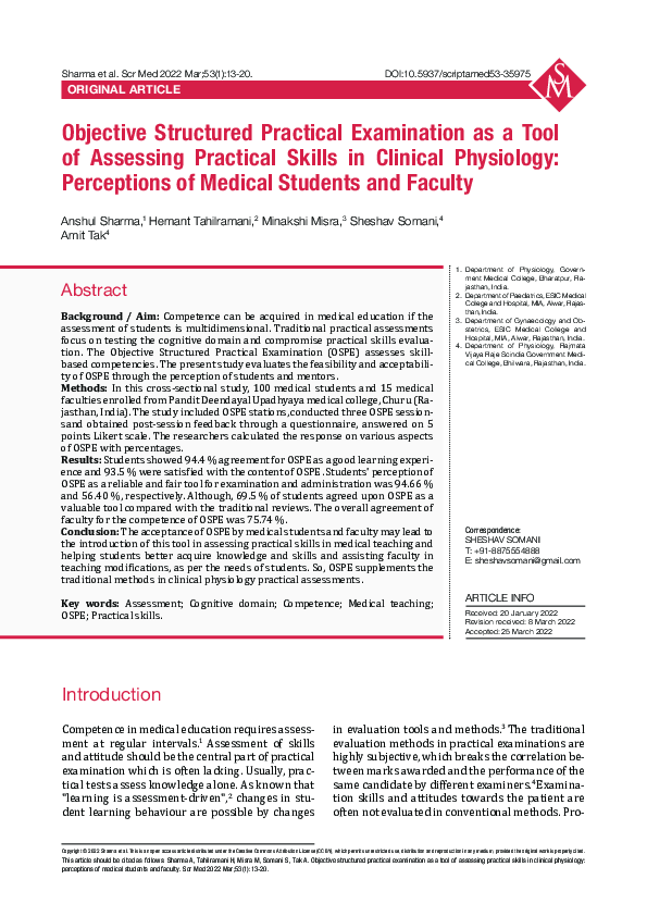 (PDF) Objective structured practical examination as a tool of assessing ...
