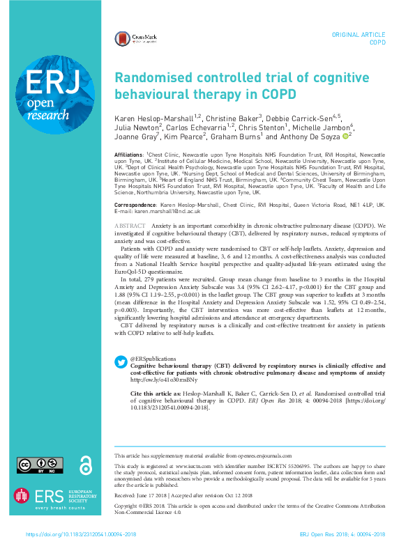 (PDF) Randomised controlled trial of cognitive behavioural therapy in COPD