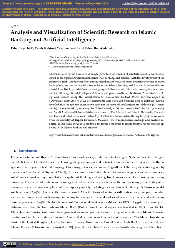 (PDF) Analysis and Visualization of Scientific Research on Islamic ...